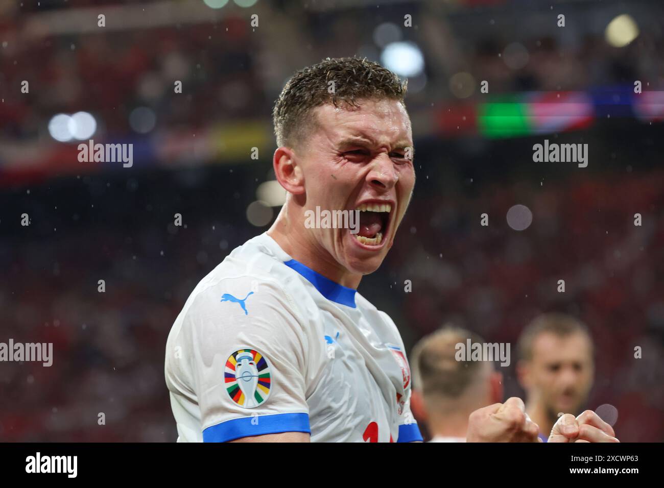 Leipzig. 18th June, 2024. Lukas Provod of the Czech Republic celebrates ...