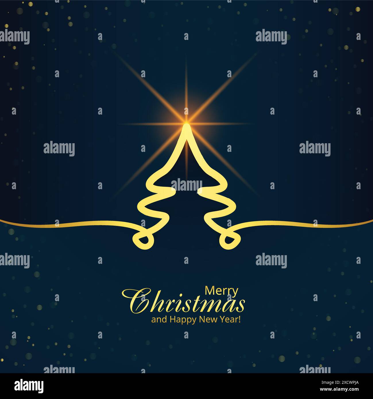 Minimal line christmas tree card background Stock Vector Image & Art ...