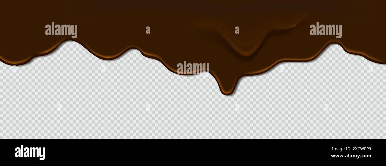Melted milk chocolate dripping on an isolated background. Wave of ...