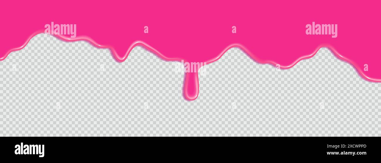 Realistic 3D dripping glossy pink chewing gum isolated on a transparent ...