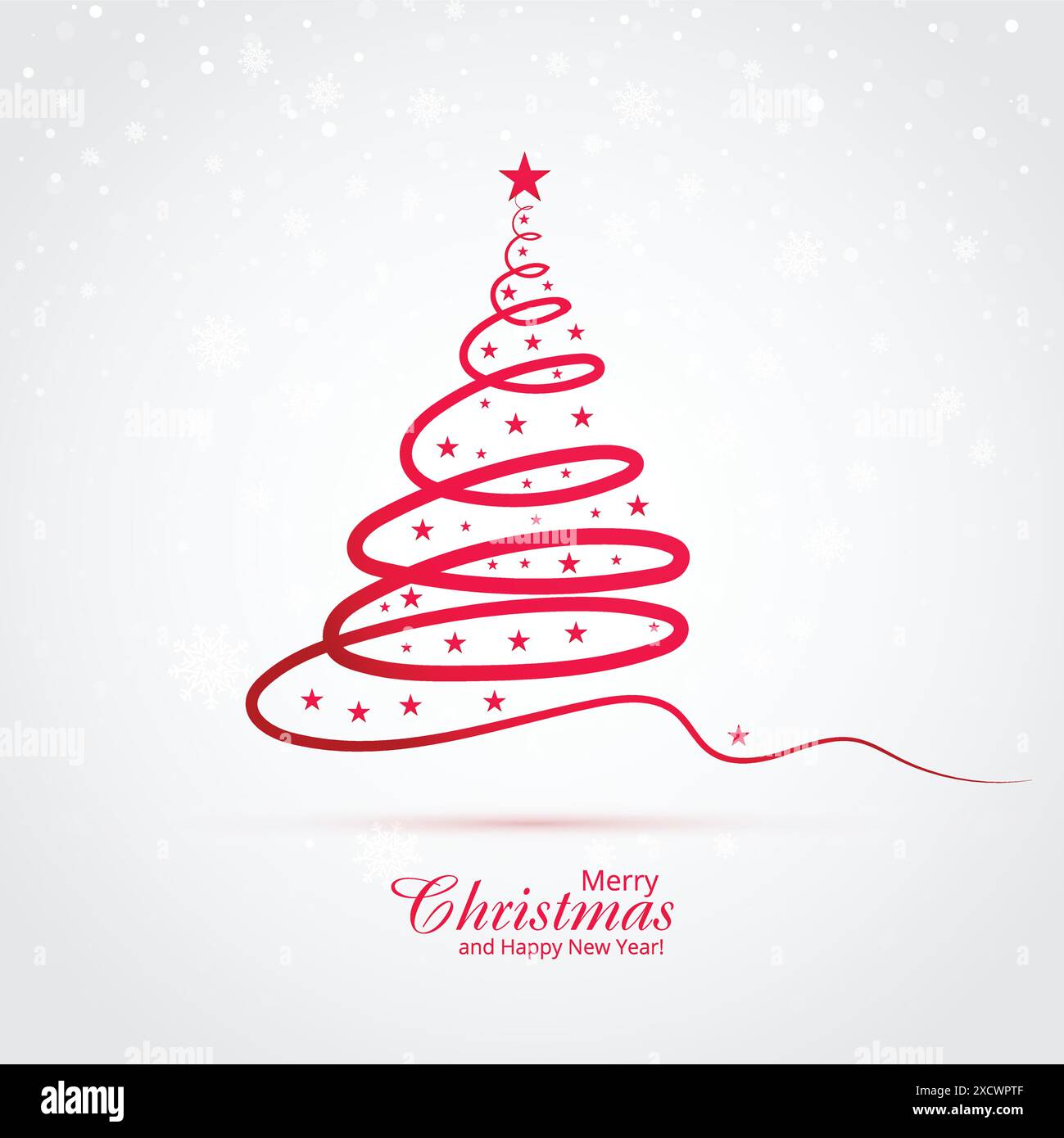 Minimal line christmas tree card background Stock Vector Image & Art ...