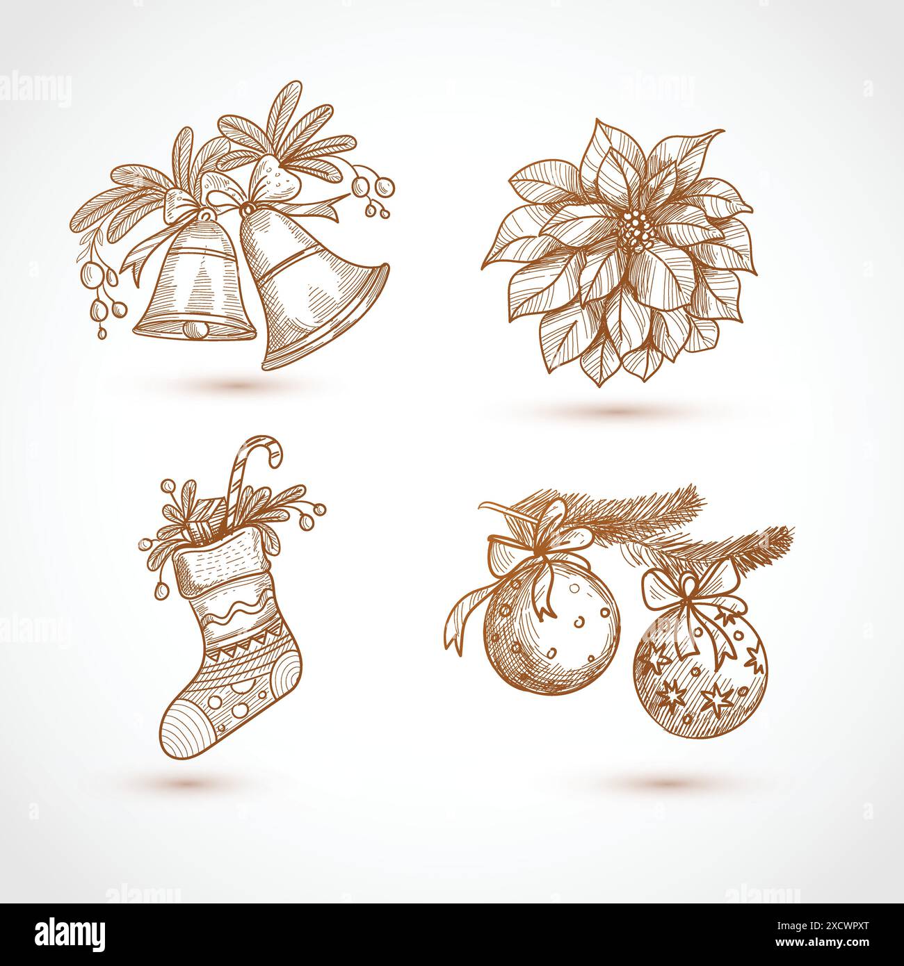 Hand draw christmas icon set design Stock Vector Image & Art - Alamy