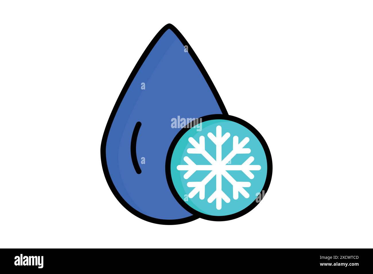 Cold water icon. icon related to cooling. colored outline icon style ...