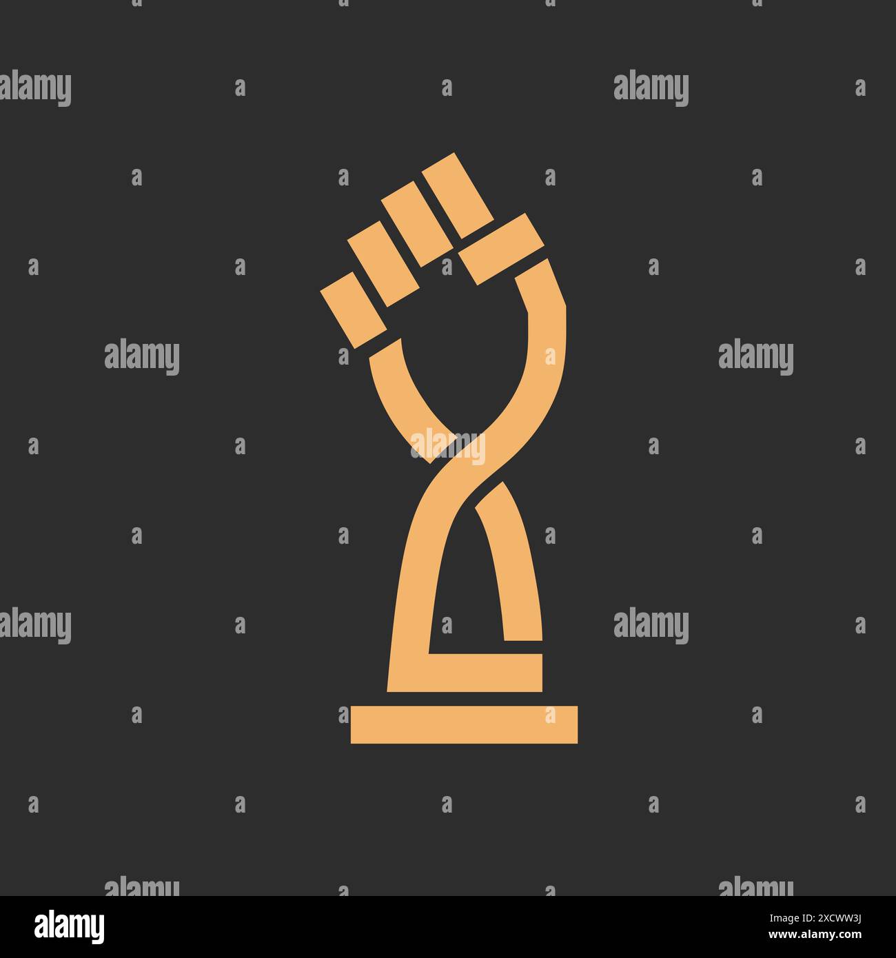 hands clenched like a trophy vector illustration concept design ...
