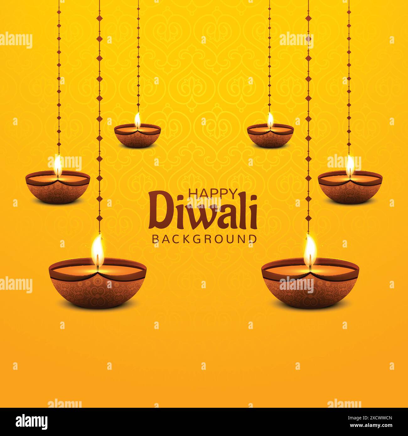 Happy diwali decorative hanging diya background Stock Vector Image ...