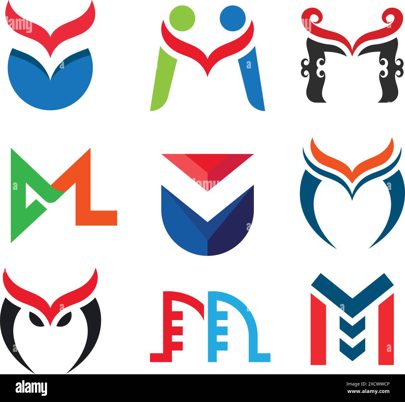 m letter icon vector concept design template web Stock Vector Image ...