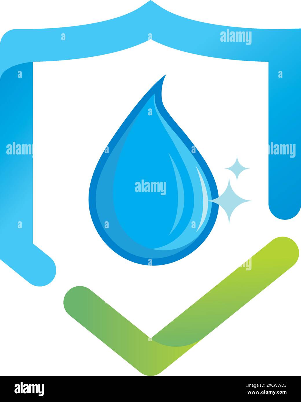 water drop check mark shield icon vector concept design template web ...