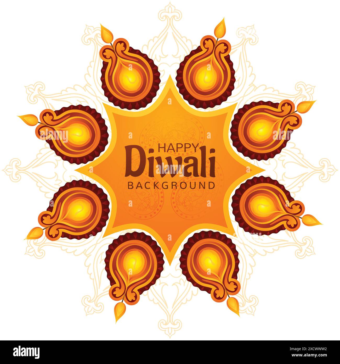 Beautiful happy diwali decorative diya card background Stock Vector ...