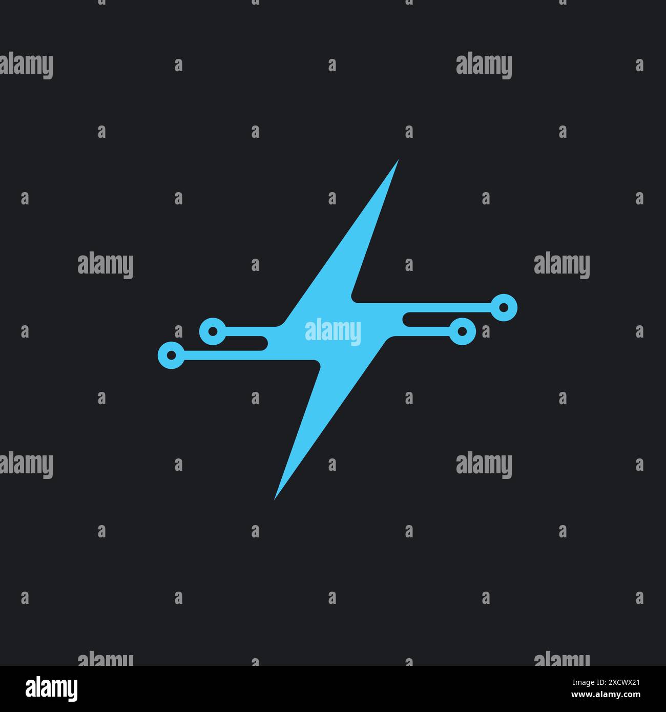 thunderbolt circuit tech icon vector concept design template web Stock ...