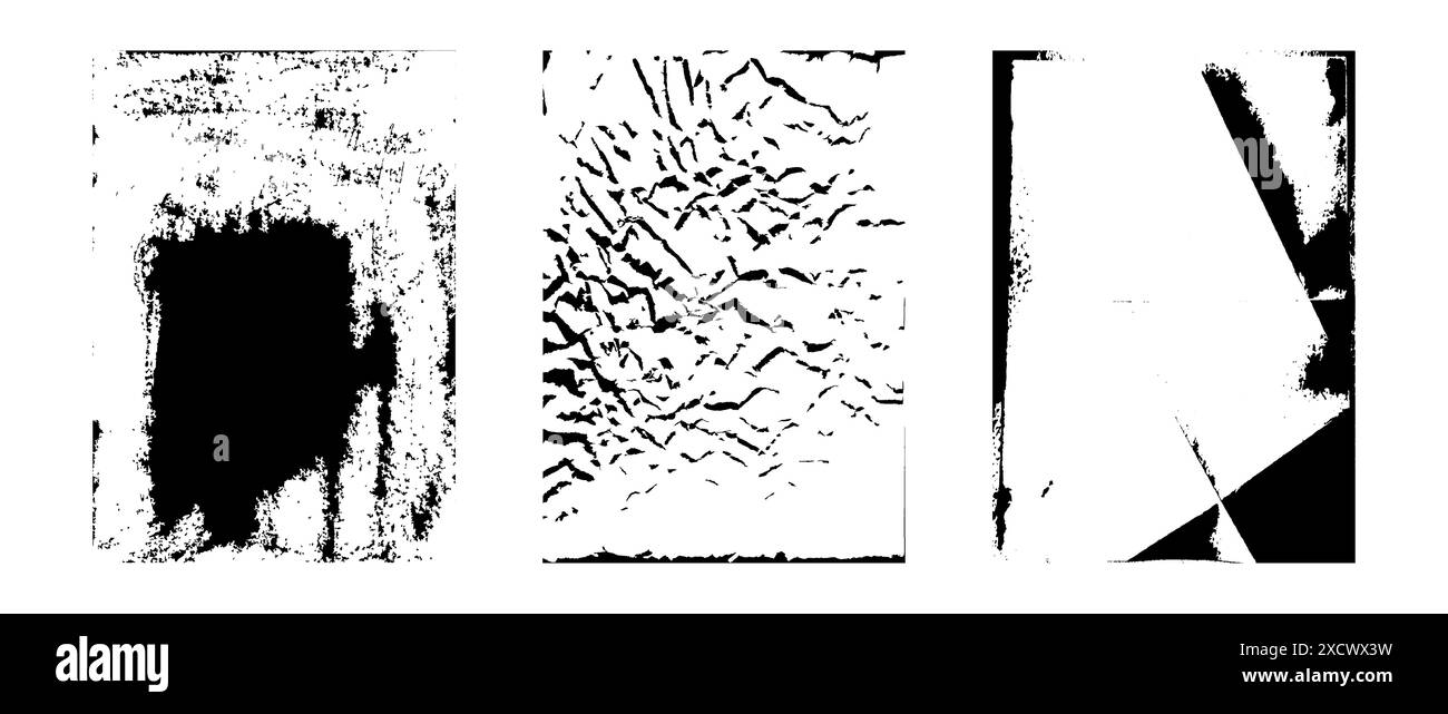 Rough grunge paper set. Aged photocopy texture overlay collection ...