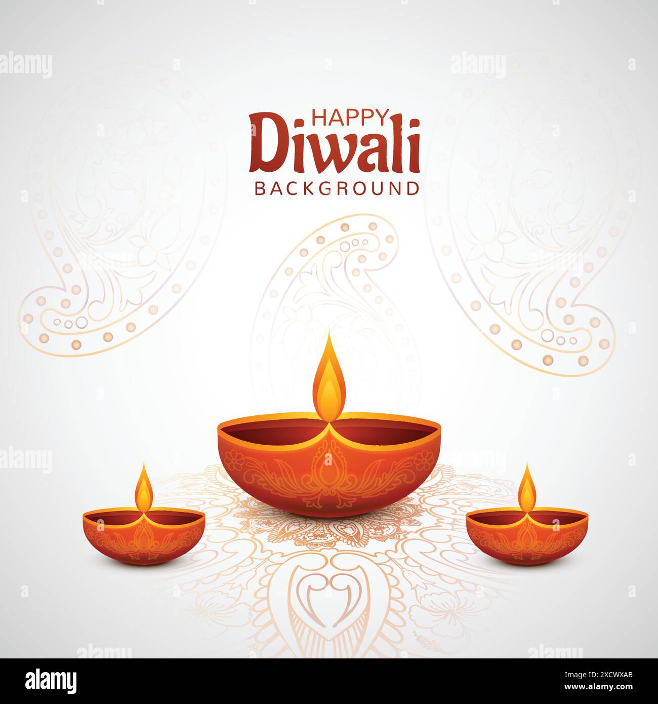 Beautiful happy diwali decorative diya card background Stock Vector ...