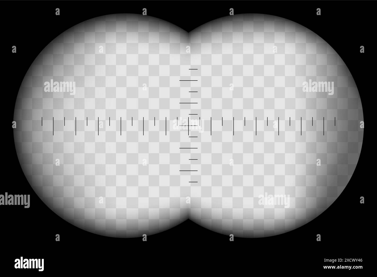 Binoculars view, viewfinder frame. Optical binocular aim sight and ...