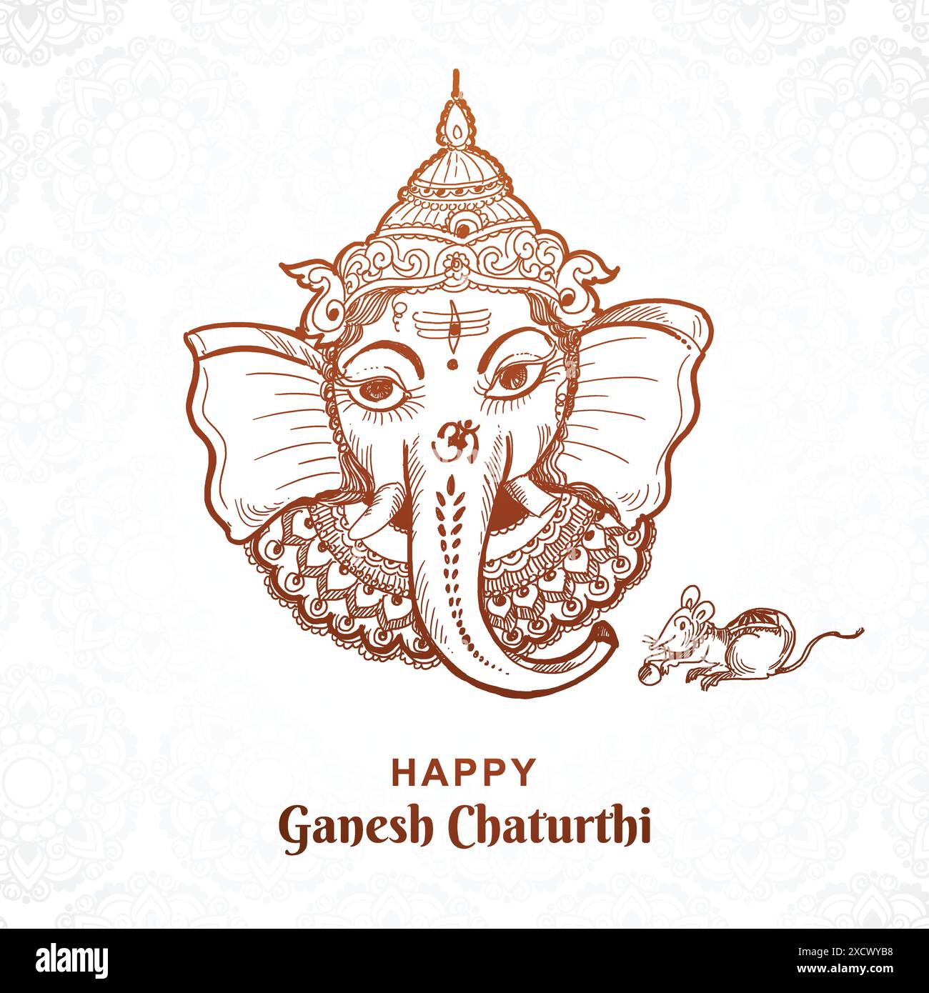 Beautiful Ganesh chaturthi face in sketch art design Stock Vector Image ...