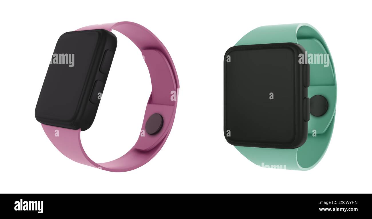 3D smartwatches set isolated on white background. Vector realistic ...