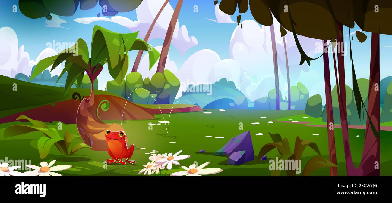 Green Amazon forest with tree and bush plant background. Rainforest ...