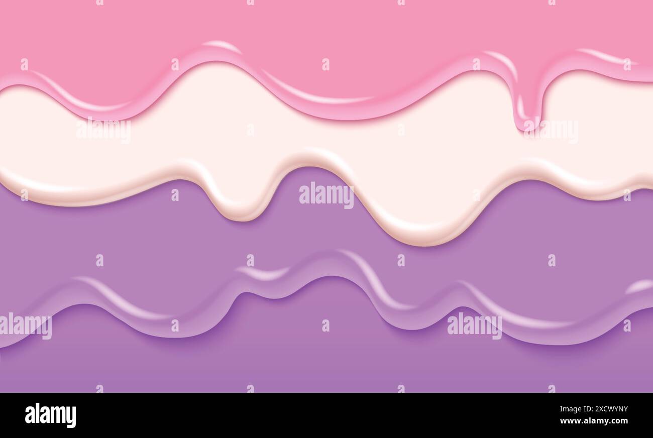 Sweet cream drip. Pink candy slime paint liquid background. Jelly ...