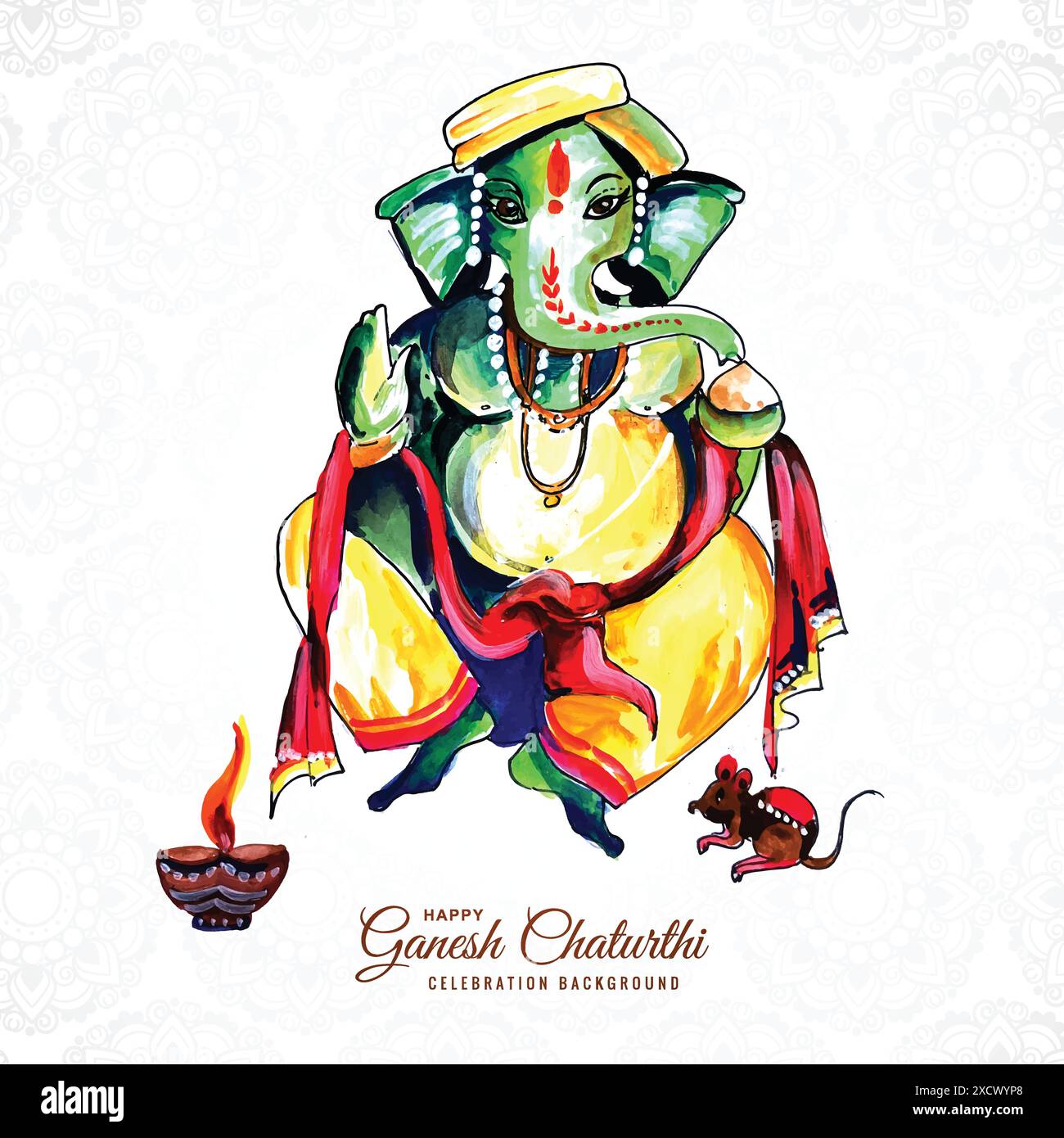 Happy ganesh chaturthi indian festival creative card design Stock ...