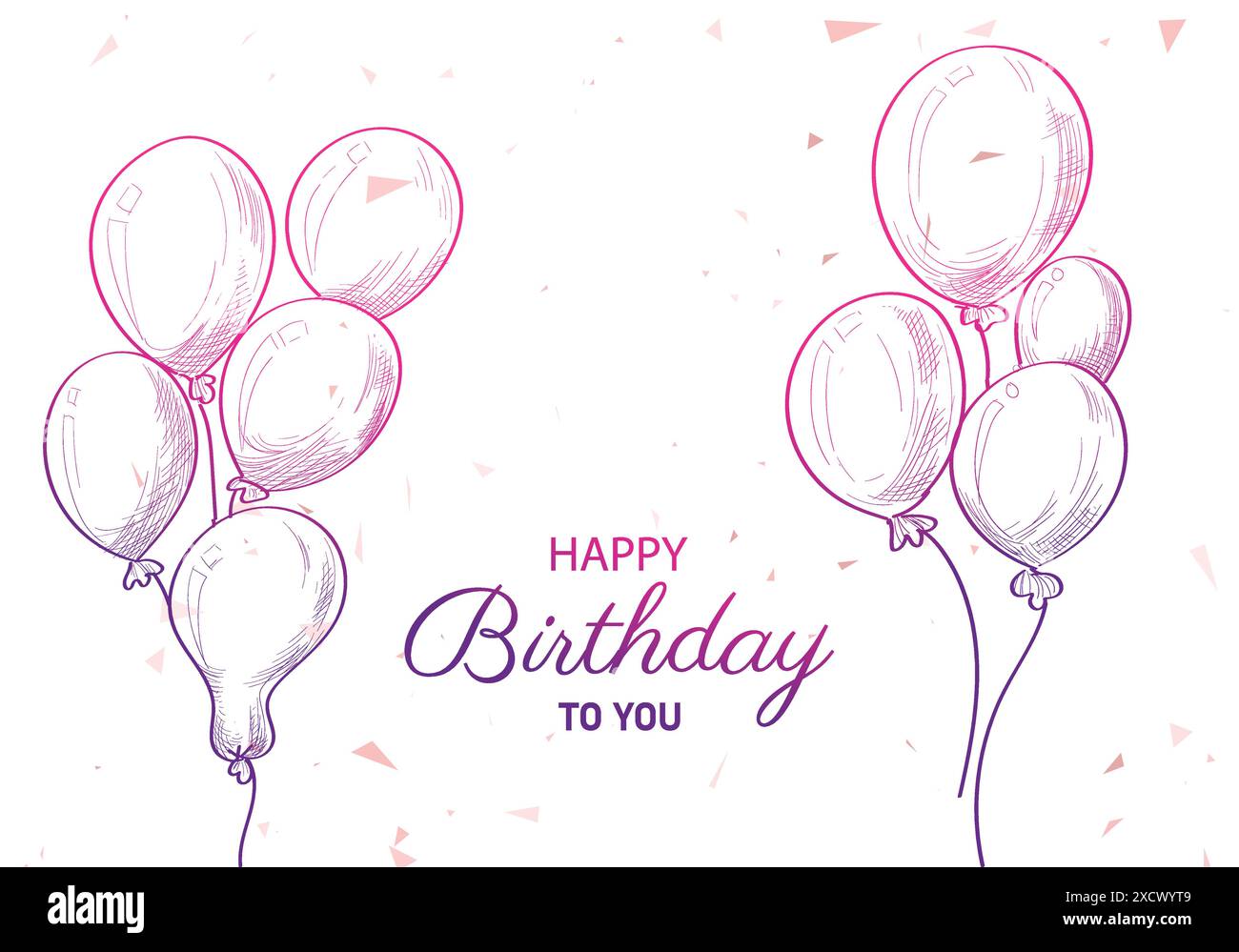 Hand drawn birthday with balloons sketch background Stock Vector Image ...