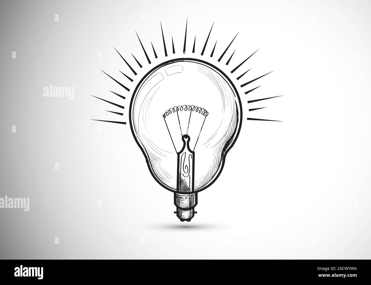 Hand drawn light bulbs sketch design Stock Vector Image & Art - Alamy
