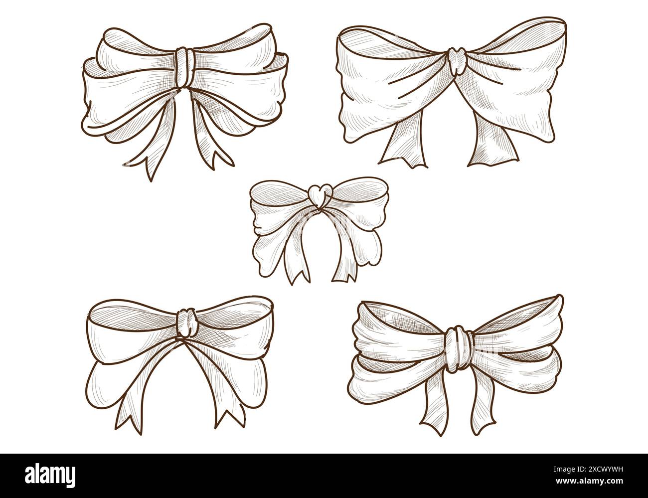 Hand drawn sketch bows set design Stock Vector Image & Art - Alamy