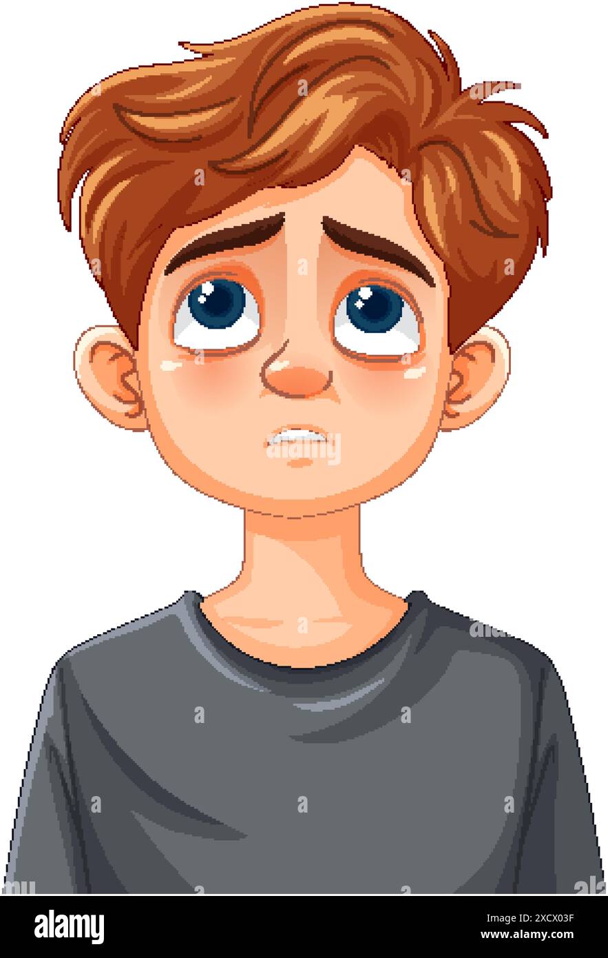 Illustration of a boy looking concerned Stock Vector Image & Art - Alamy