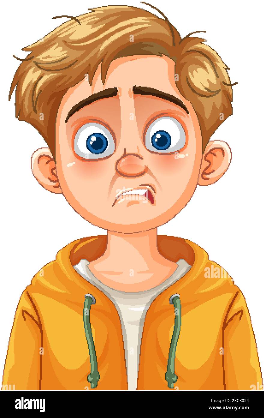 Illustration of a boy with a confused expression Stock Vector Image ...