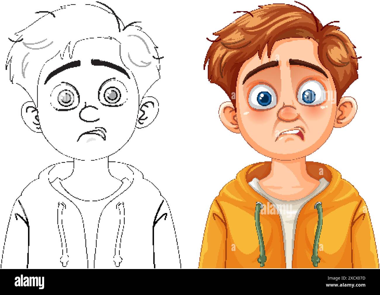 Illustration of a boy looking worried Stock Vector Image & Art - Alamy