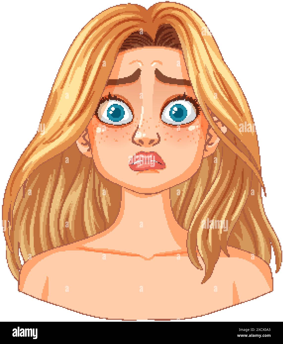 Illustration of a concerned blonde woman Stock Vector Image & Art - Alamy