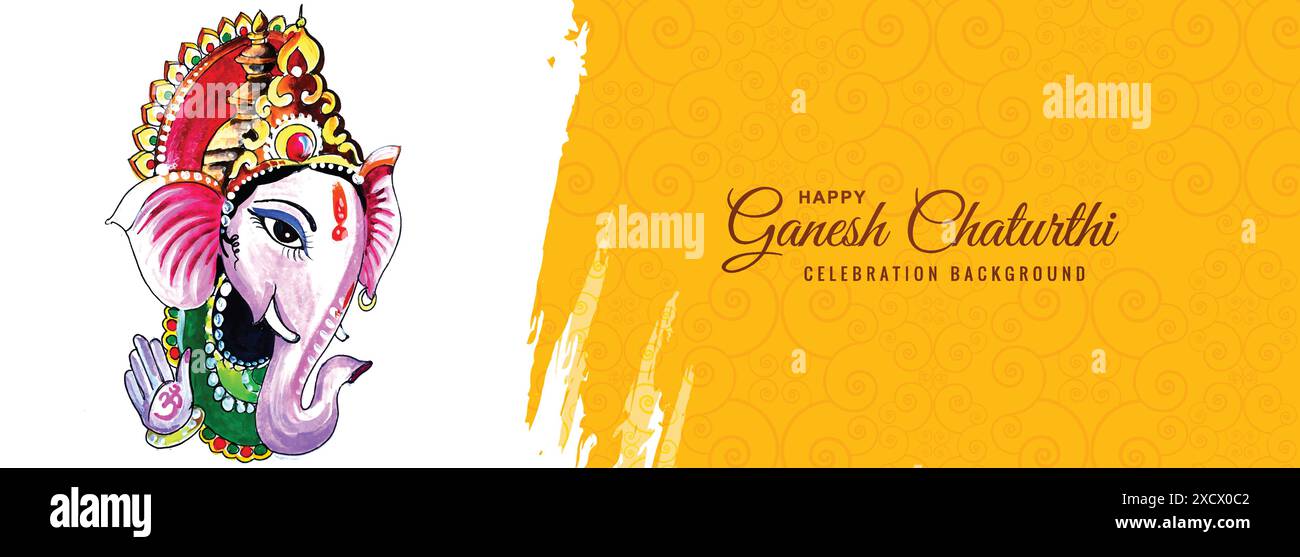 Beautiful watercolor loard ganesh for ganesh chaturthi banner ...