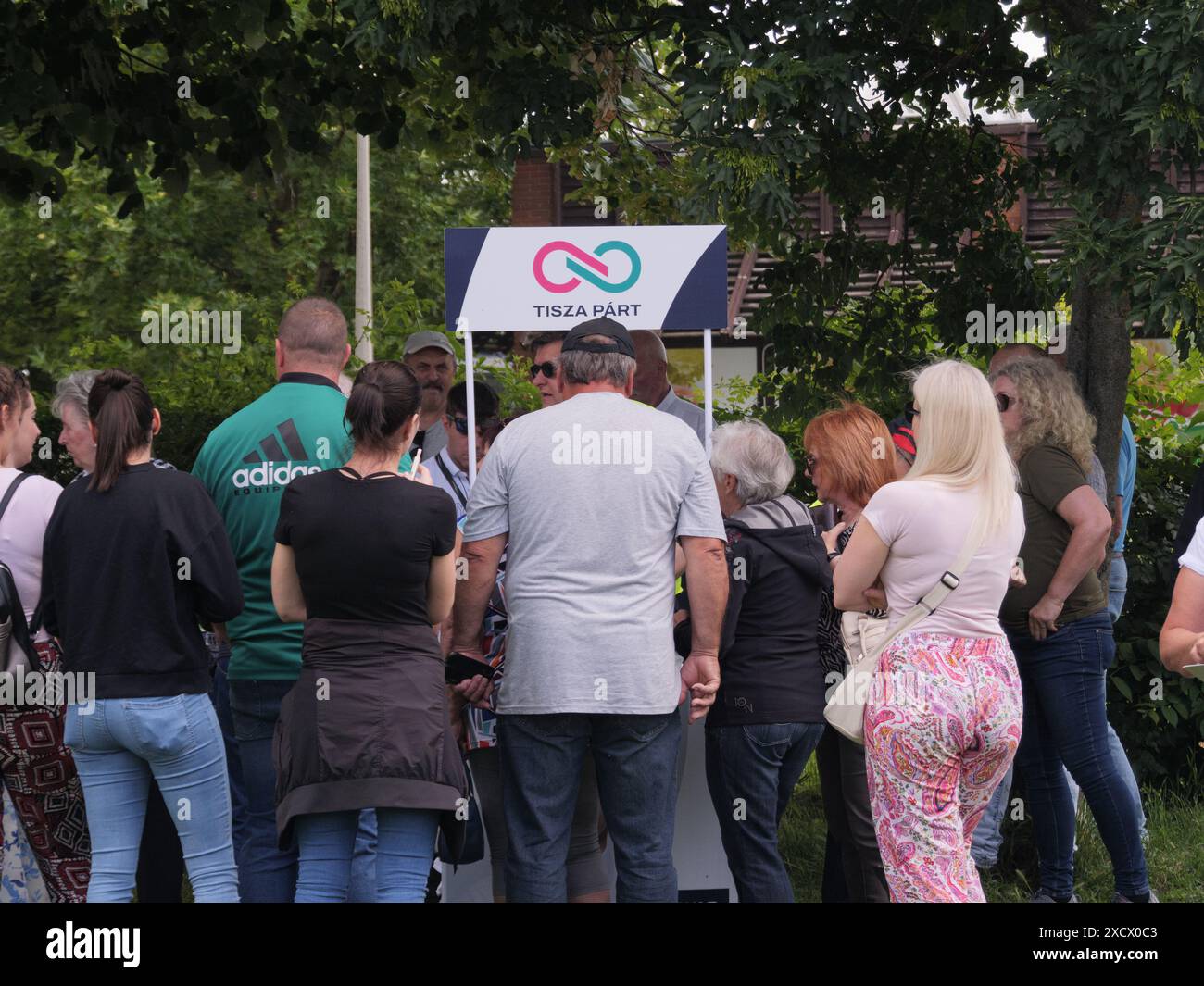 People at the Peter Magyar countrywide tour event and at the Tisza ...