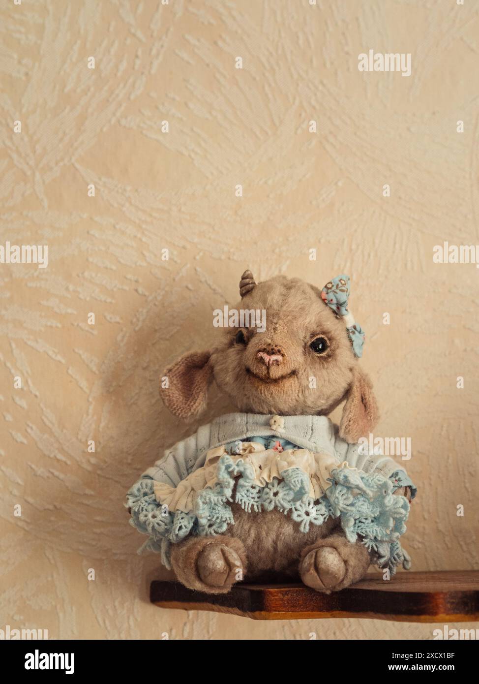 Charming Teddy Lamb: A vertical close-up shot of a cute Teddy Lamb ...