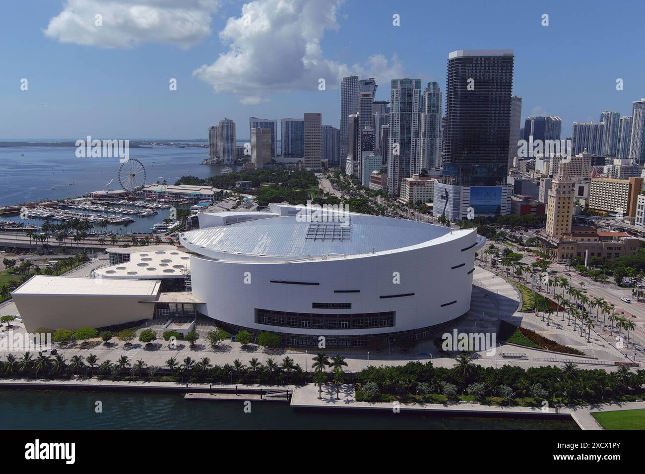 A general overall aerial view of the Kaseya Center, Friday, Aug. 11 ...