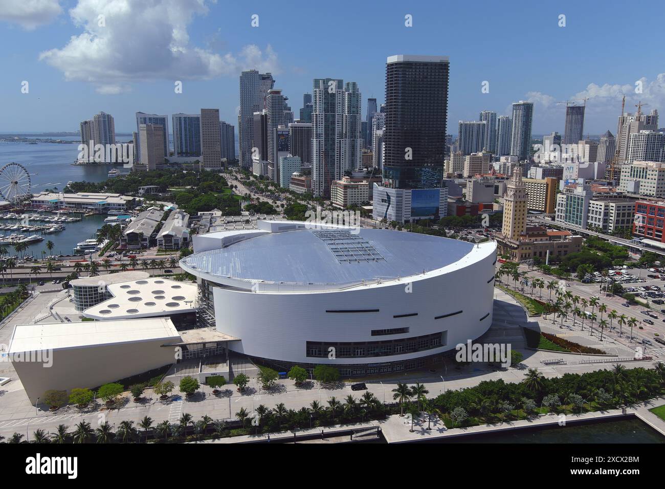 A general overall aerial view of the Kaseya Center, Friday, Aug. 11 ...