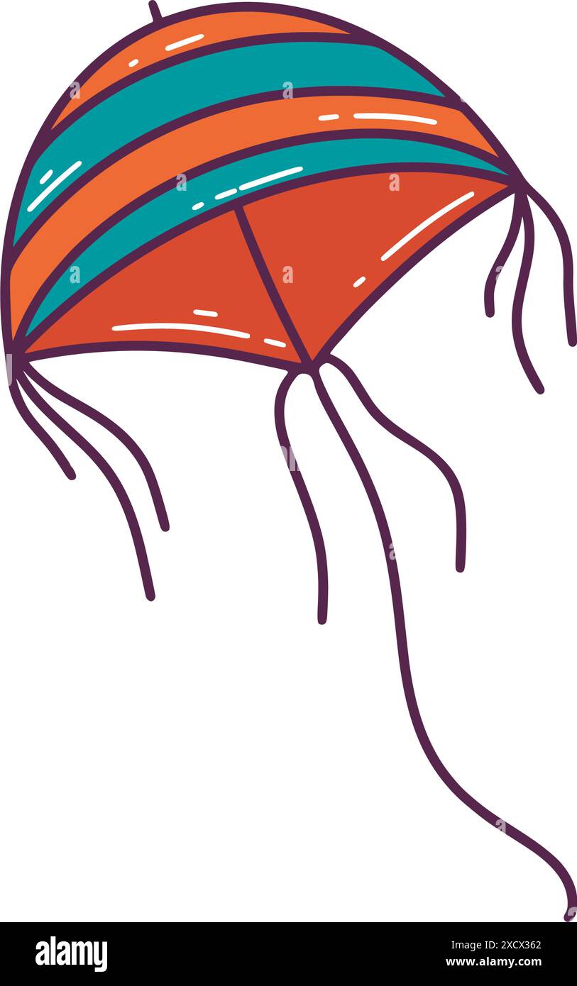 Colorful kite colored hand drawn illustration Stock Vector Image & Art ...