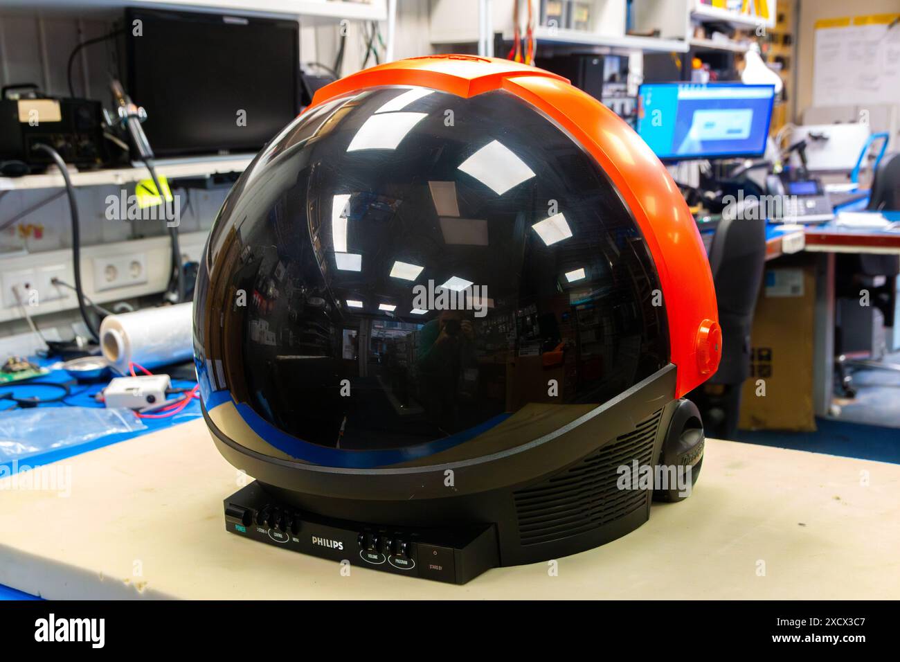 The Hague, the Netherlands - February 17 2024: vintage space helmet ...