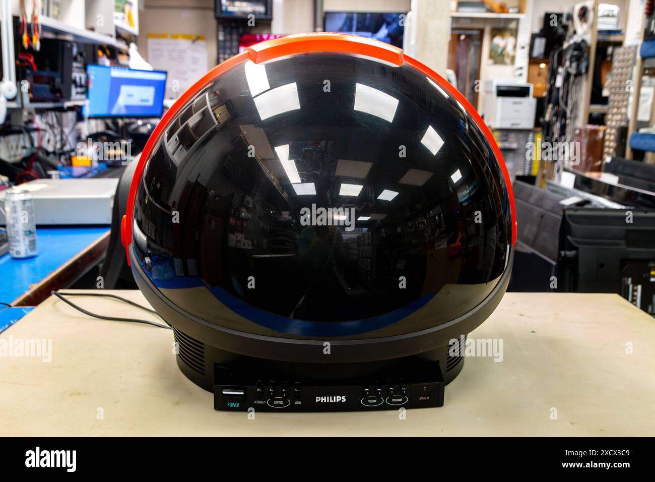 The Hague, the Netherlands - February 17 2024: vintage space helmet ...