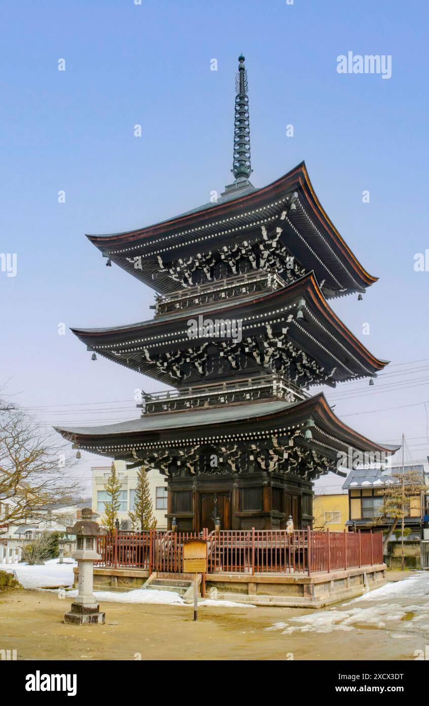 A Snow-Covered Japanese Pagoda Stock Photo - Alamy