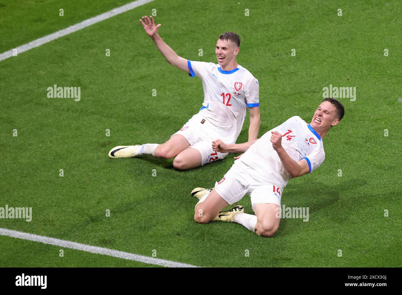 Lukas Provod of Czech Republic celebrates his goal 0-1 with David ...