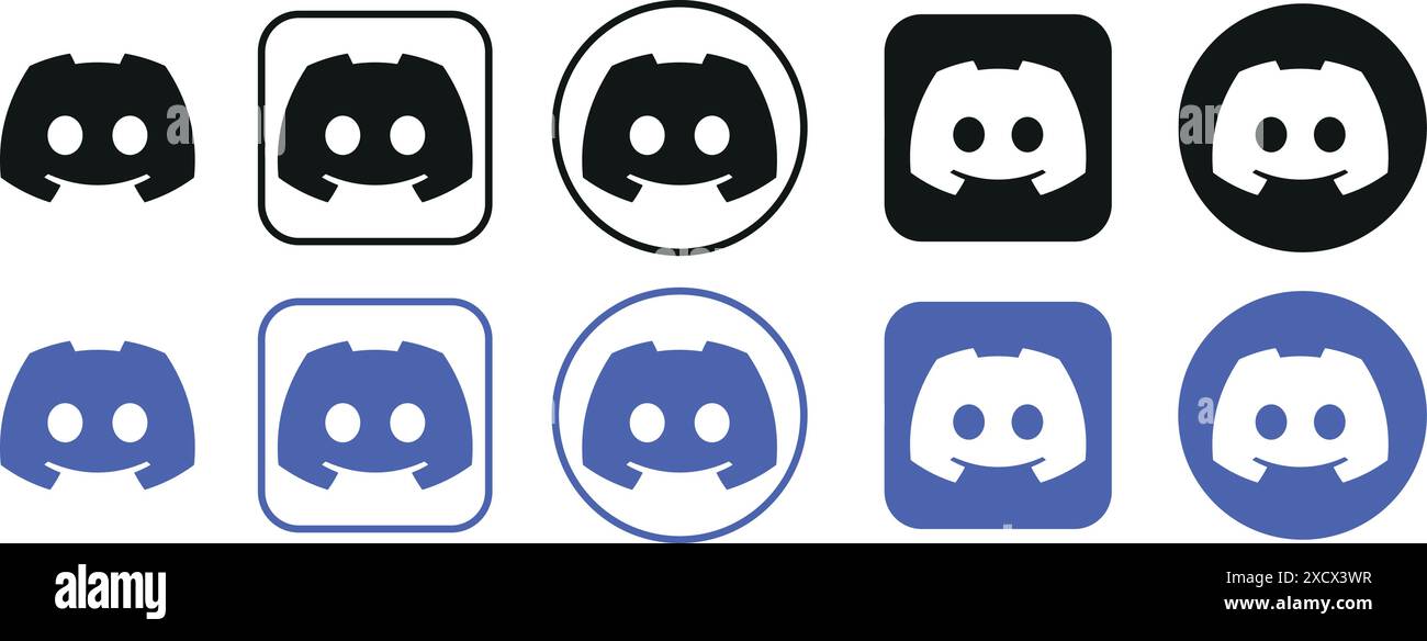 Discord vector logo icon set Stock Vector Image & Art - Alamy