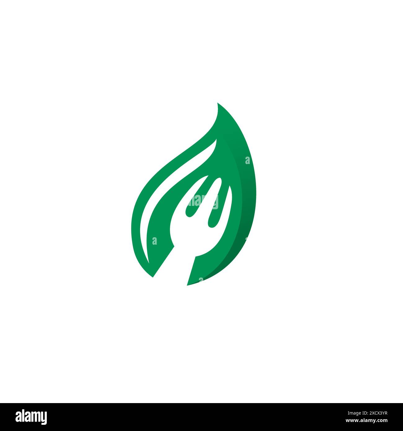 fork spoon leaf logo vector. food organic logo Stock Vector Image & Art ...