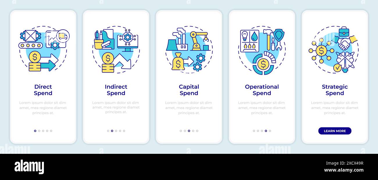 Spend types onboarding mobile app screen Stock Vector Image & Art - Alamy