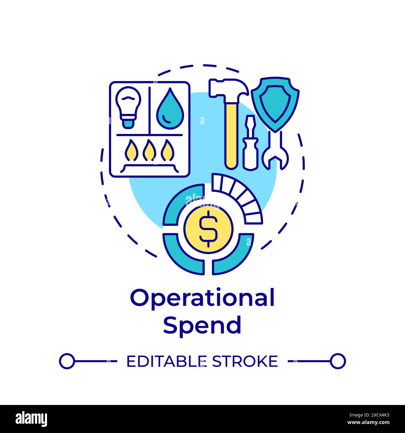 Operational spend multi color concept icon Stock Vector Image & Art - Alamy
