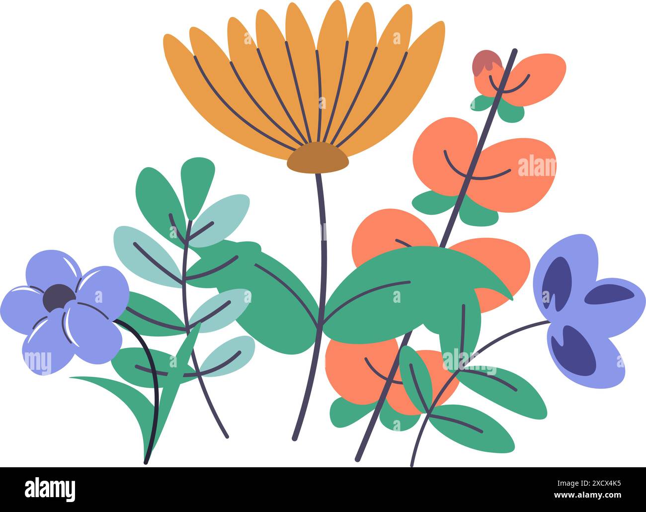 Colorful Floral Arrangement Illustration vector Stock Vector Image ...
