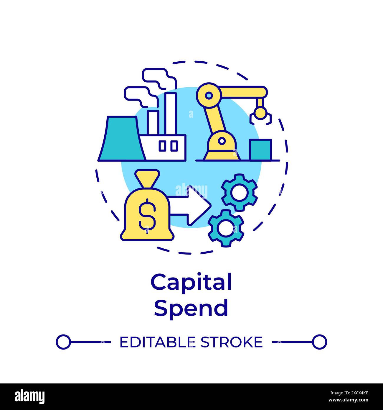 Capital spend multi color concept icon Stock Vector Image & Art - Alamy