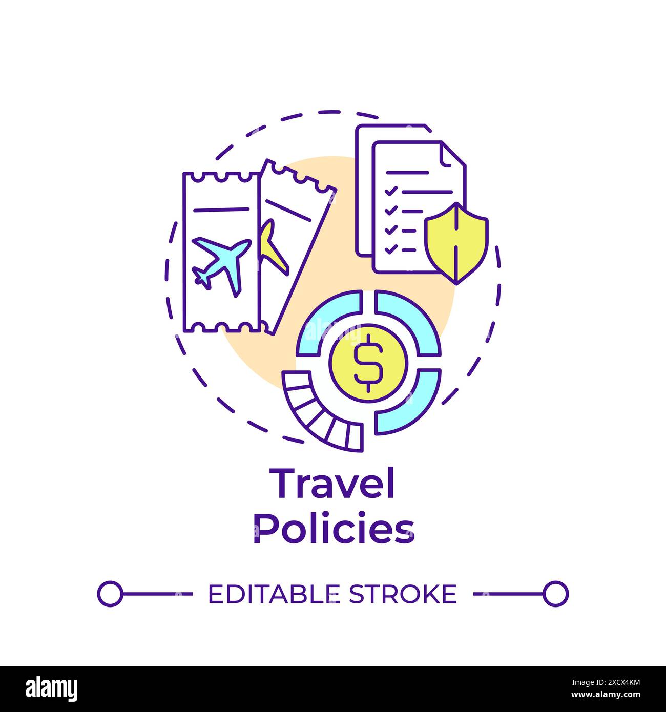 Travel policies multi color concept icon Stock Vector Image & Art - Alamy