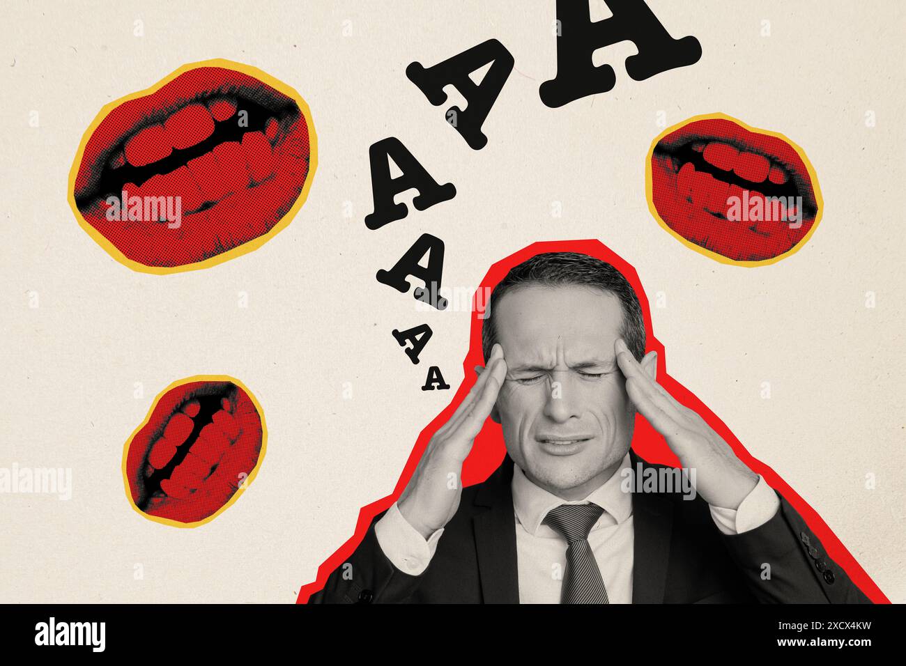 Trend artwork sketch image composite collage of silhouette young sad ...