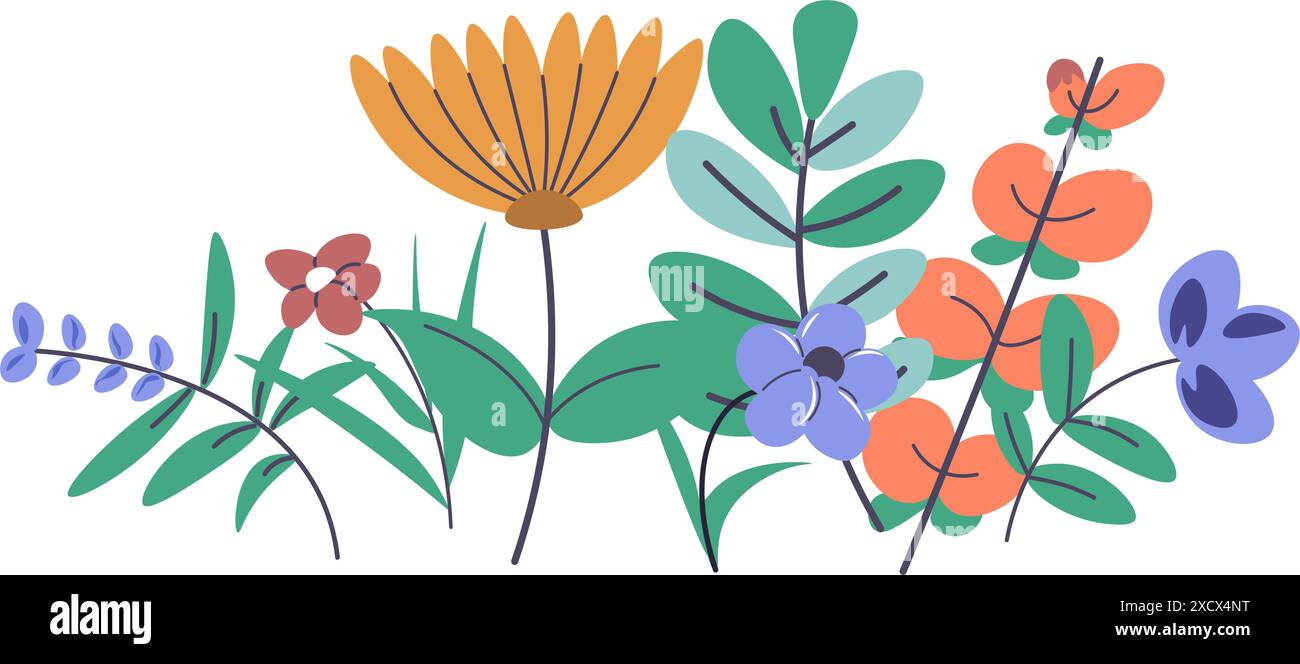 Colorful Floral Arrangement Illustration vector Stock Vector Image ...