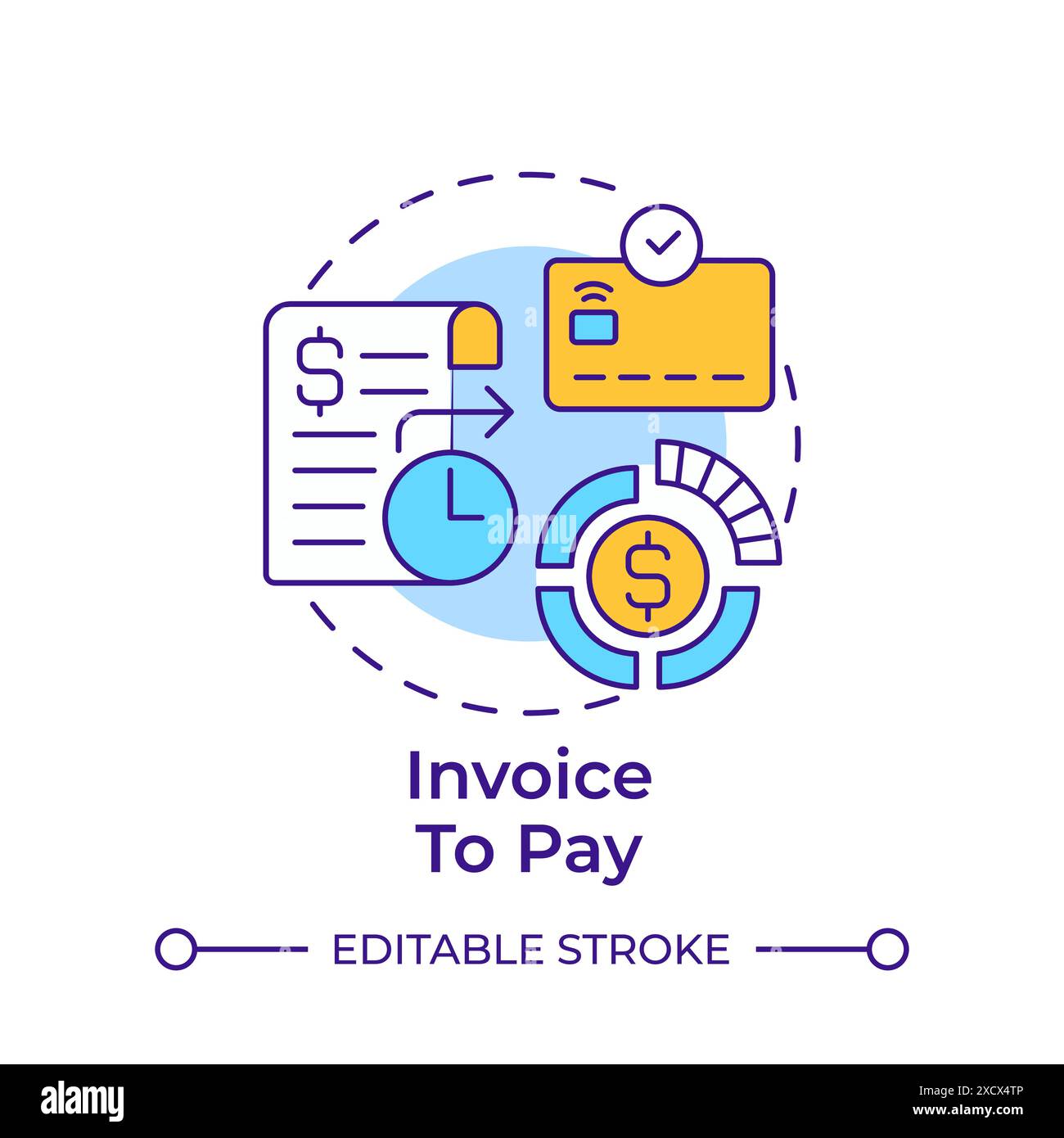 Invoice to pay multi color concept icon Stock Vector Image & Art - Alamy