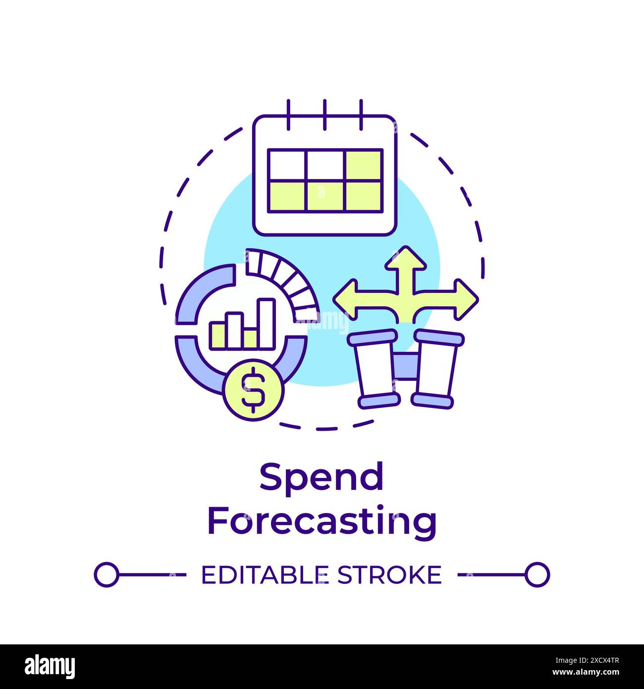 Spend forecasting multi color concept icon Stock Vector Image & Art - Alamy
