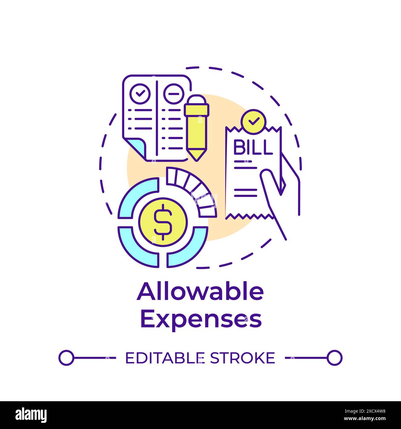 Allowable expenses multi color concept icon Stock Vector Image & Art ...